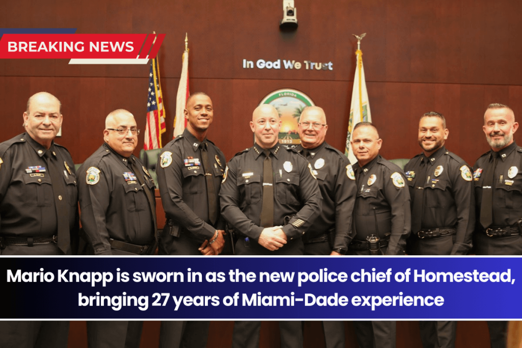 Mario Knapp is sworn in as the new police chief of Homestead, bringing ...